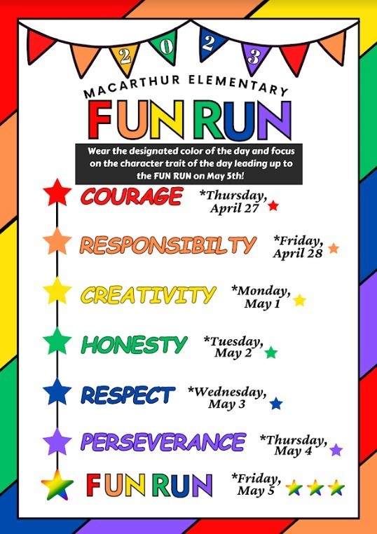 Fun Run Dress Up Begins Tomorrow! | MacArthur Elementary